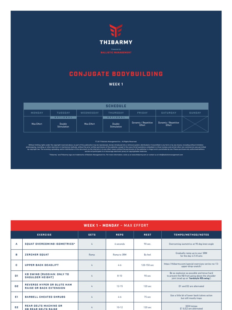 THIBARMY Prog Conjugate Bodybuilding v2 | PDF | Copyright Infringement | Physical Exercise