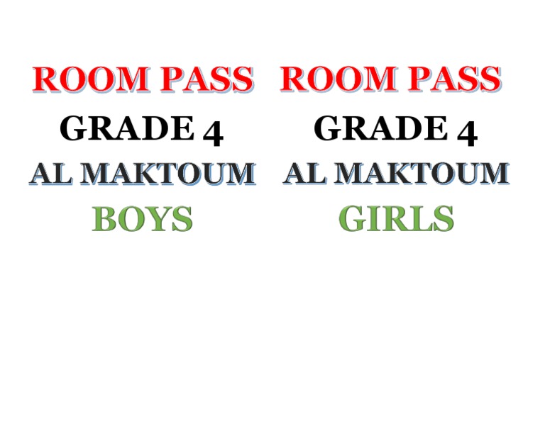 Room Pass | PDF