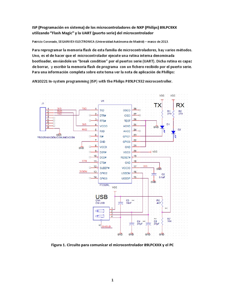 ISP (Programación en Sistema) de Los Microcontroladores de NXP (Philips) 89LPC9XX Utilizando ...