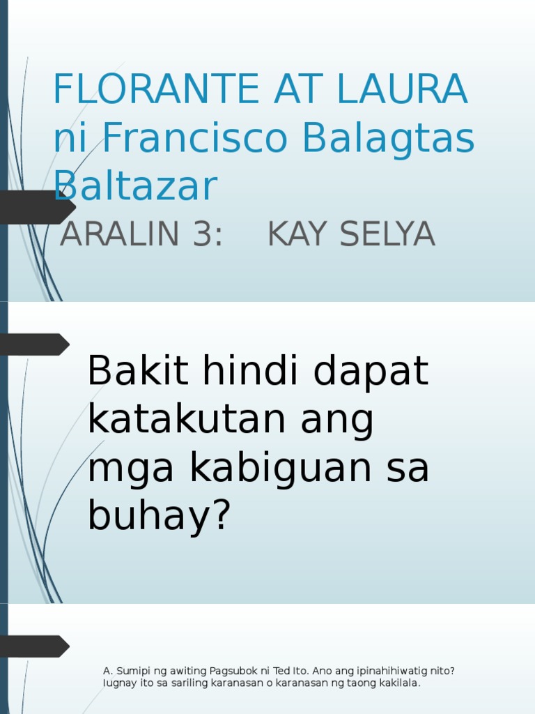 Florante at Laura-Kay Selya | PDF