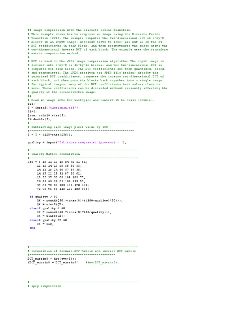 Jpeg Cmatlab Code Pdf Algorithms Computer Data 1864