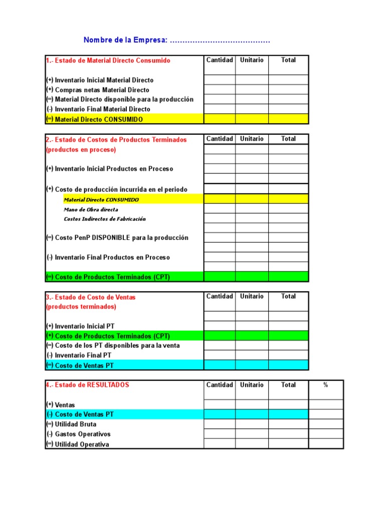 Formato - Costeo Real | PDF | Informática