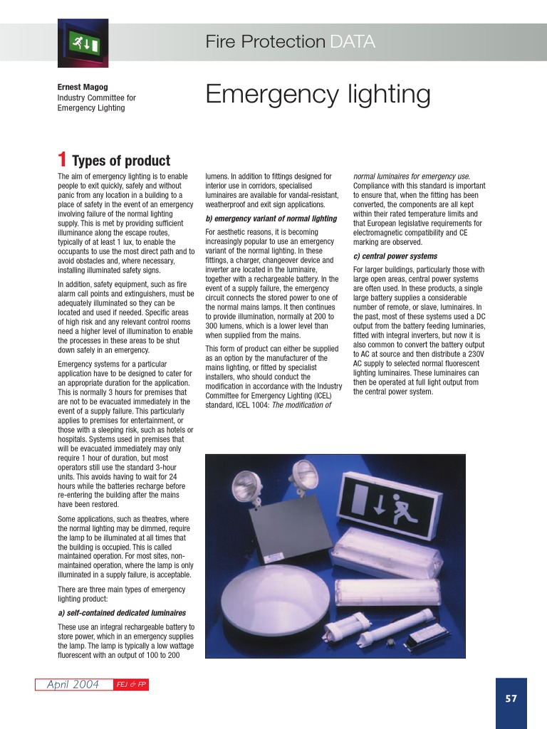 Emergency Lighting: Fire Protection | PDF | Power Inverter | Lighting