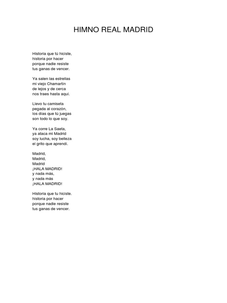 Himno Real Madrid | PDF