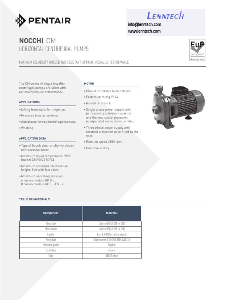 Catalogo Nocchi | PDF | Pump | Energy Technology