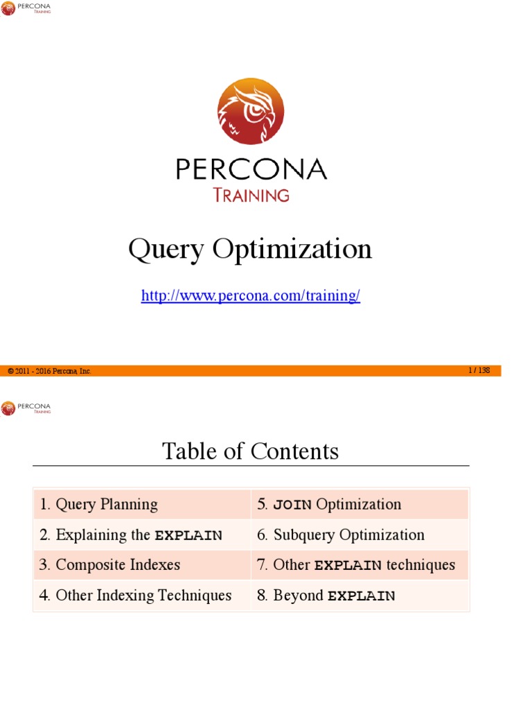 Query Optimization | PDF | Database Index | Software Engineering