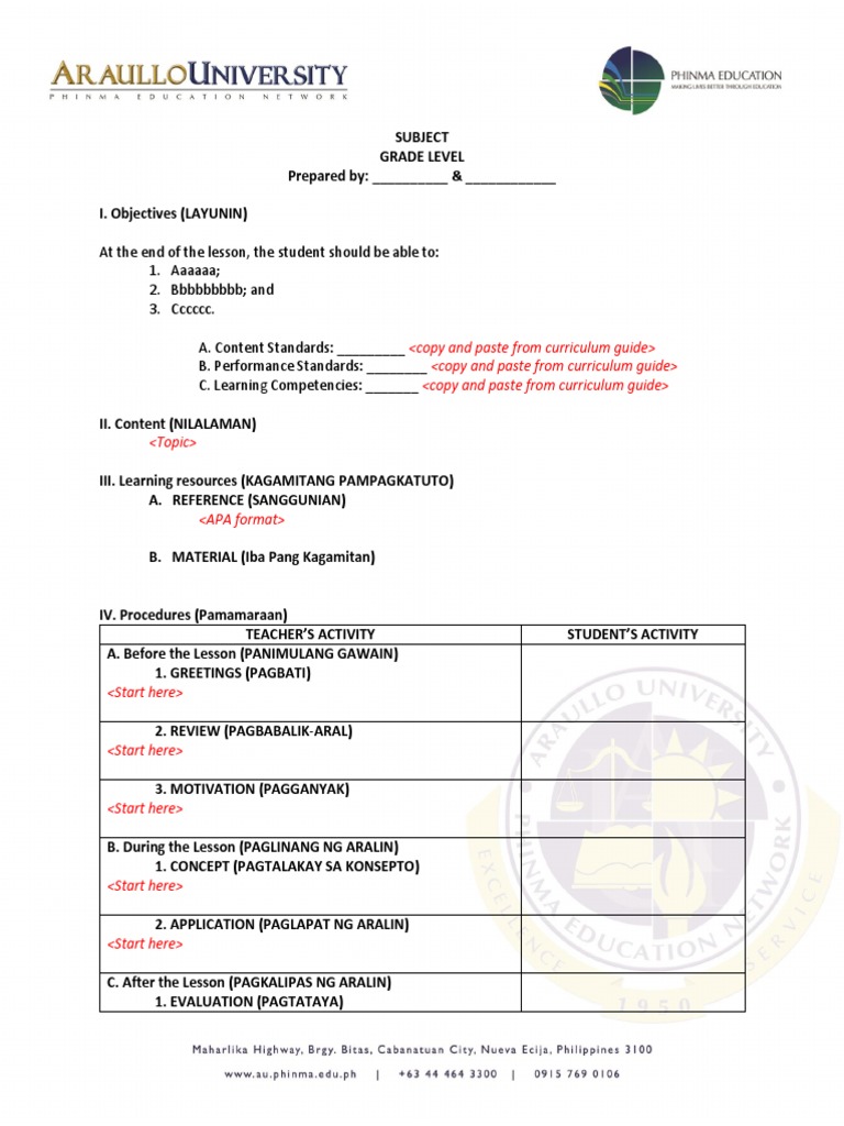 DLP Template | PDF | Education Theory | Pedagogy
