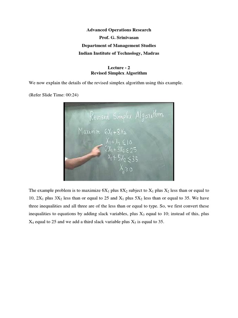 Lec 2 | PDF | Linear Programming | Matrix (Mathematics)