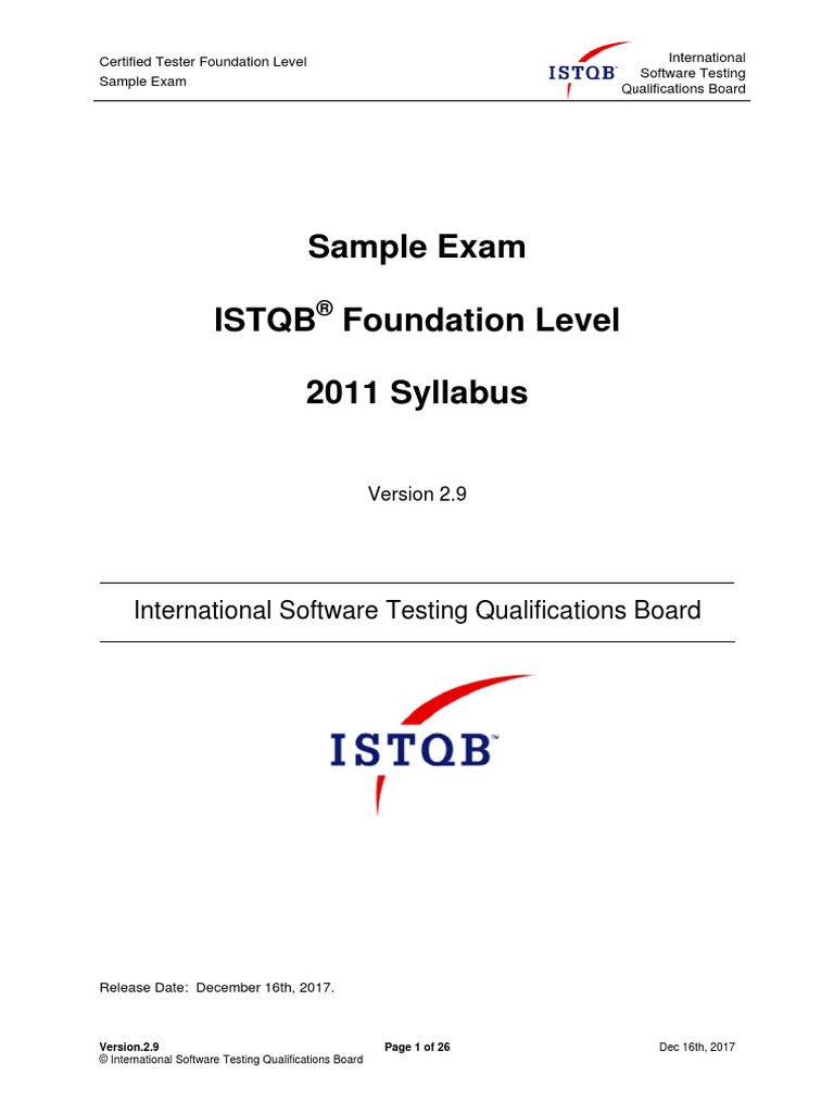 Foundation Level Sample Exam V2 9 Pdf Software Testing Software Bug