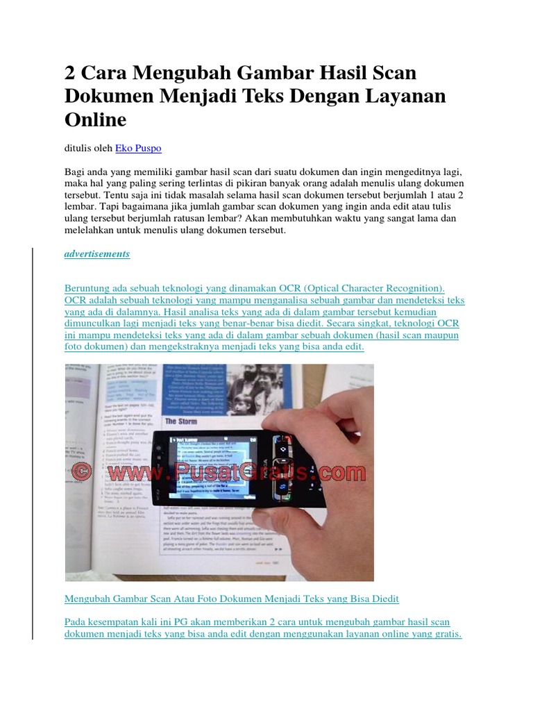 Mengubah Gambar Hasil Scan Dokumen Menjadi Teks | PDF