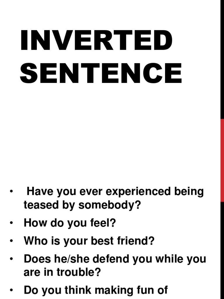 Inverted Sentence | PDF | Verb | Subject (Grammar)