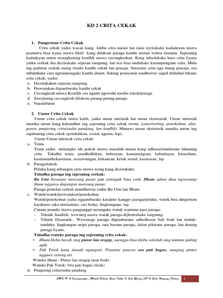 KD 2 Crita Cekak | PDF