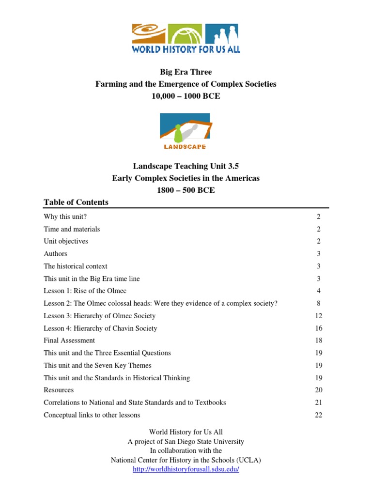 Big Era Three Farming and The Emergence of Complex Societies 10,000 ...