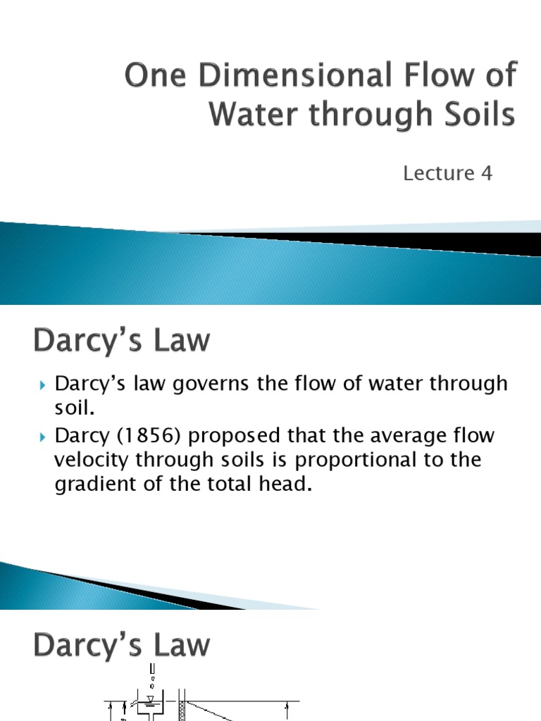 Darcy's Law and Soil Water Flow | PDF | Soil Mechanics | Permeability ...