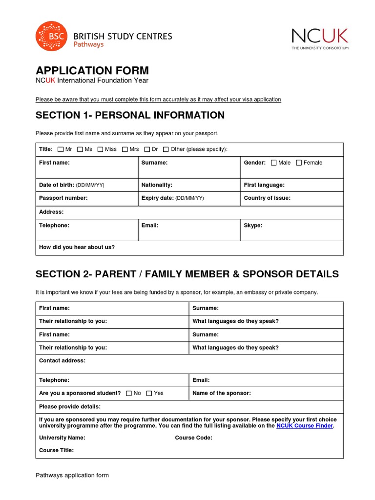 Application Form: Section 1-Personal Information | PDF | Travel Visa | Credit Card