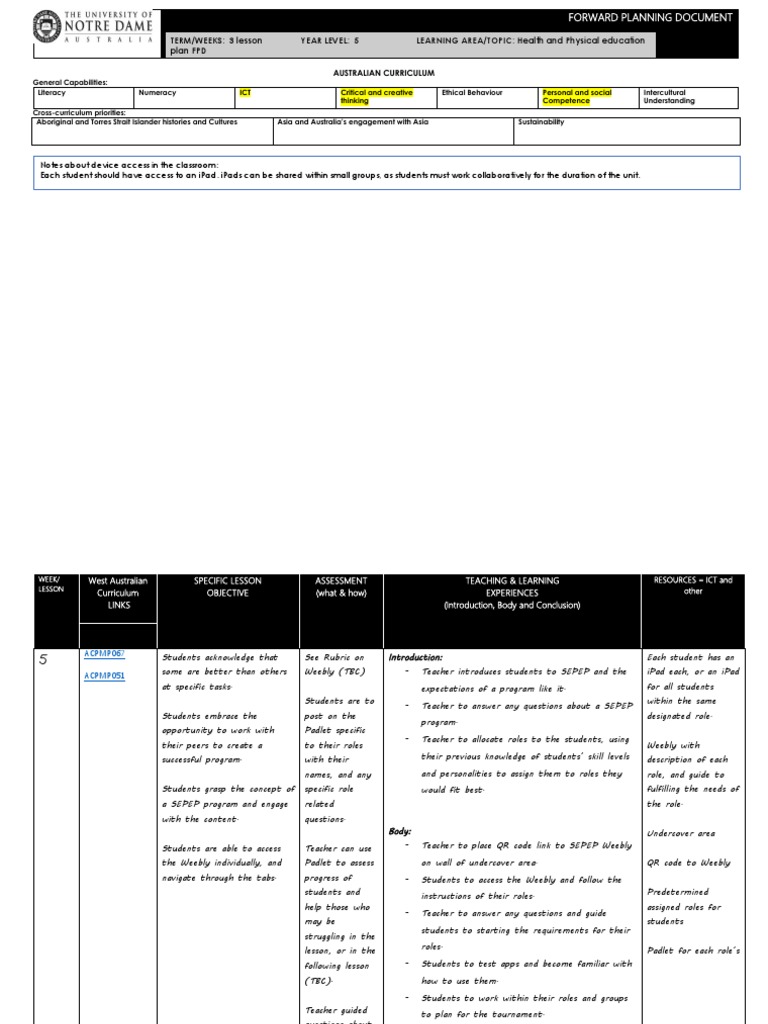 3 Lesson FPD For Soccer Sepep Ict | PDF | Educational Technology | Teachers