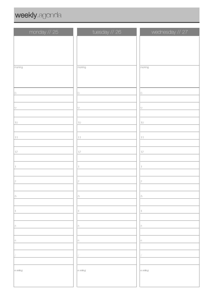 Weekly Agenda Planner 2010 | PDF
