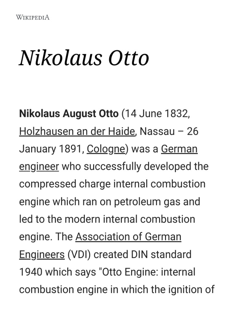 Nikolaus Otto Engine