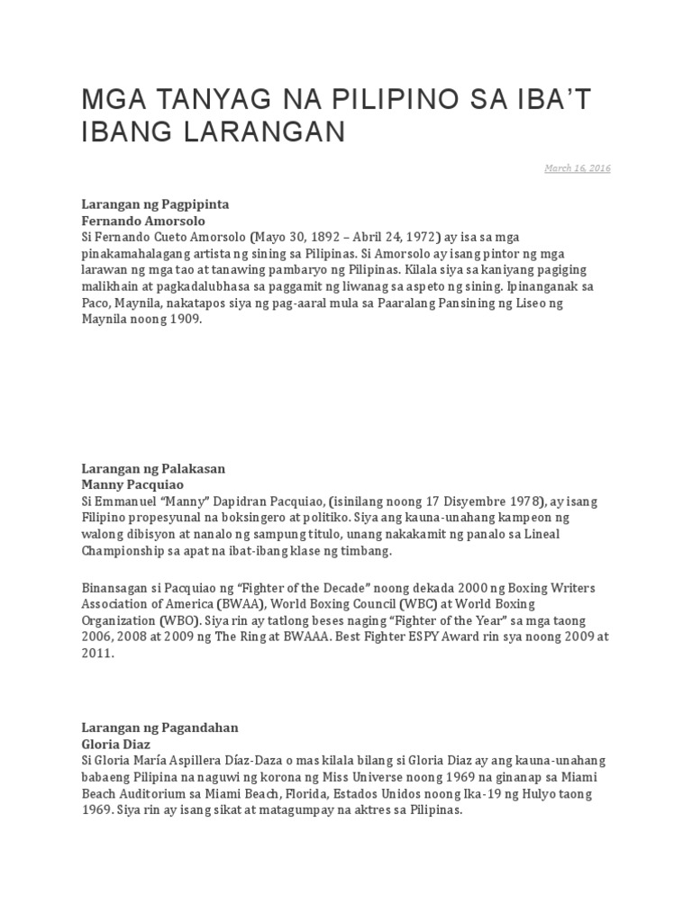 Mga Tanyag | PDF