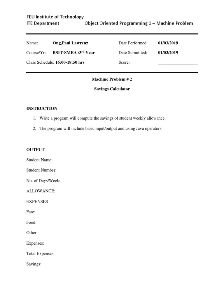 Ong PaulLawrenz MP2 | PDF | Object (Computer Science) | Computer Programming