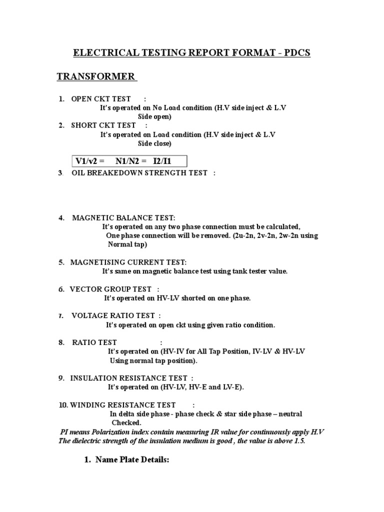 Electrical Testing Report Format - Swyrd | PDF | Science & Mathematics