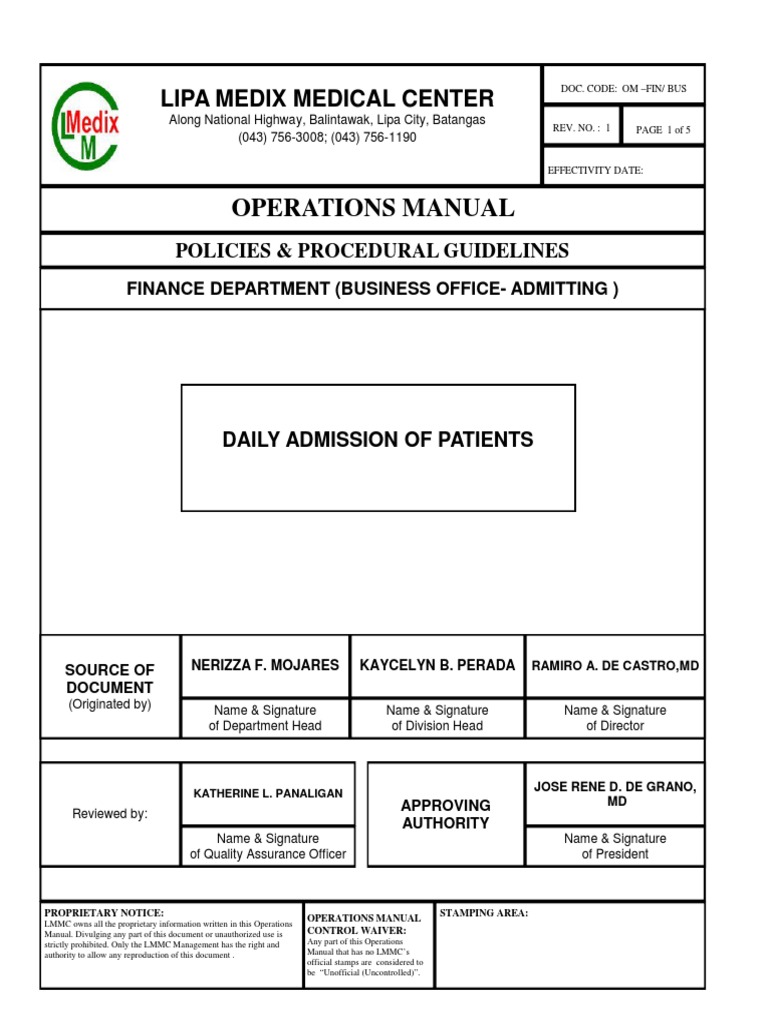 Daily Admission of Patients | PDF | Patient | Health Care