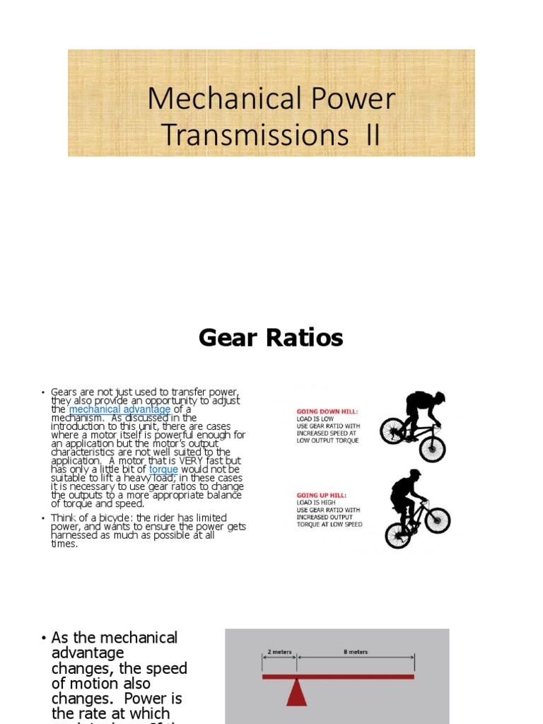 Mechanical Power Transmissions | PDF | Transmission (Mechanics) | Gear