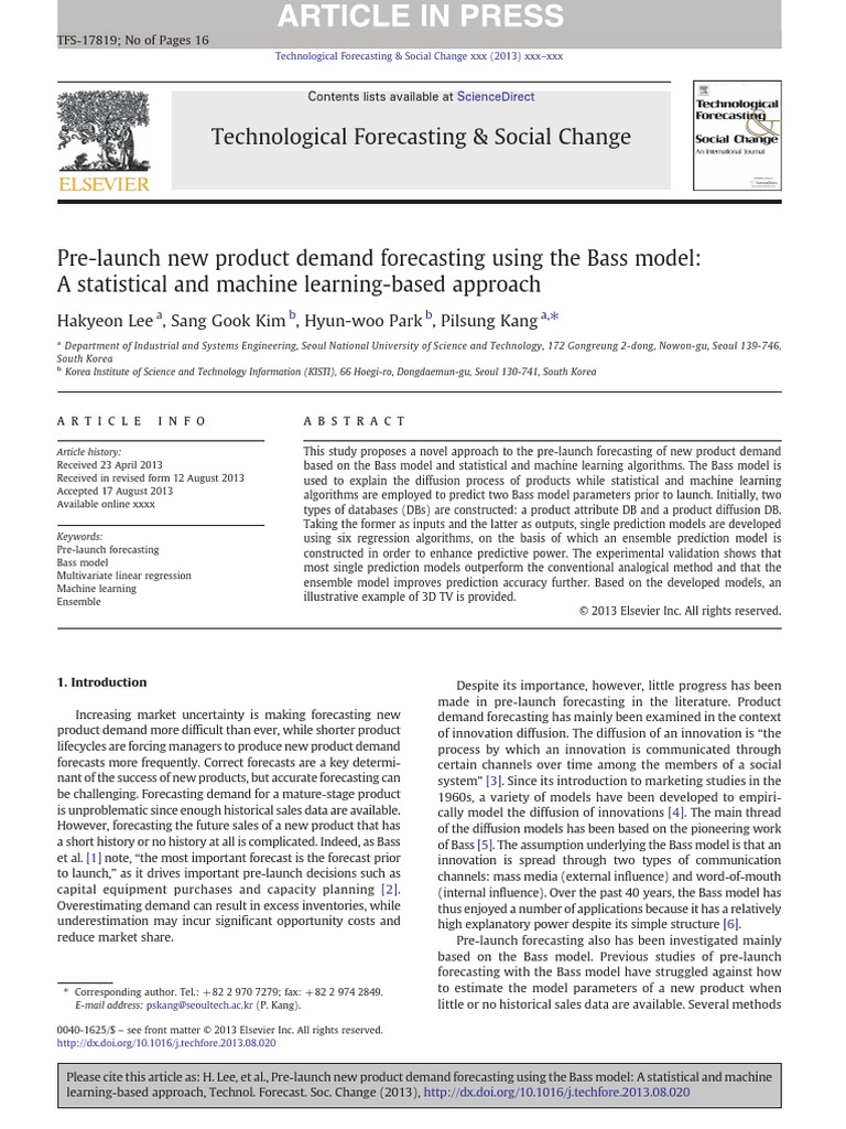 Bass Diffusion Model | PDF | Forecasting | Regression Analysis