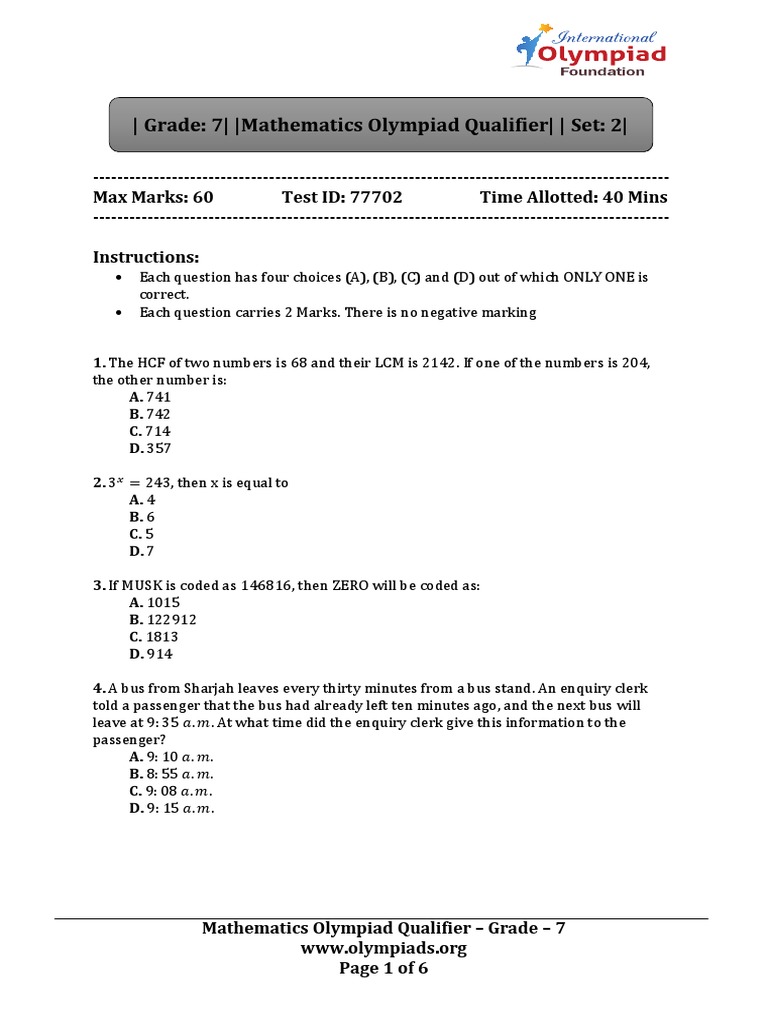 Grade 7 Math | PDF | Numbers | Multiplication