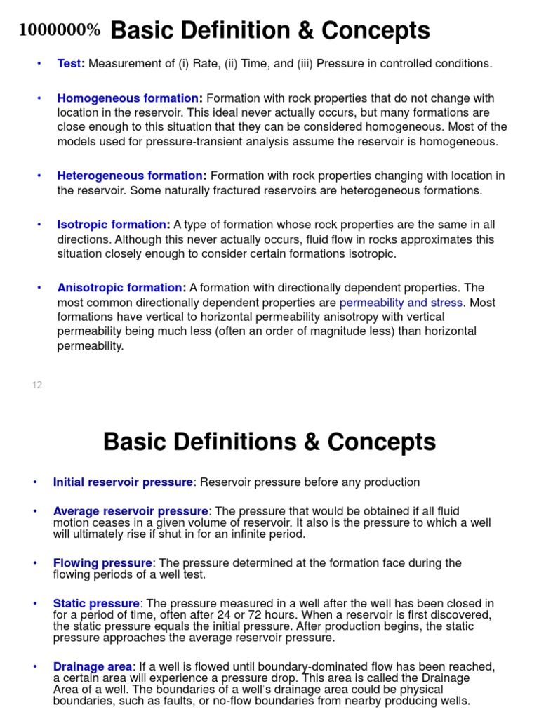 Basic Definitions and Concepts of Well Testing and Reservoir ...
