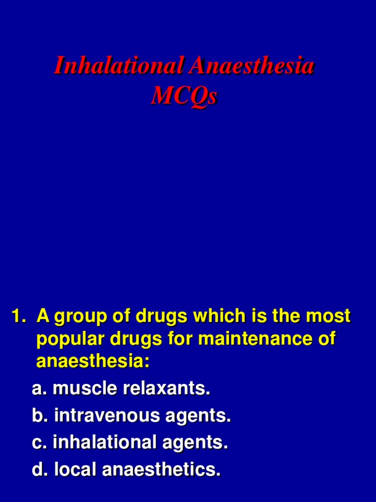 Inhalational Anaesthesia | PDF | Nitrous Oxide | Anesthesia
