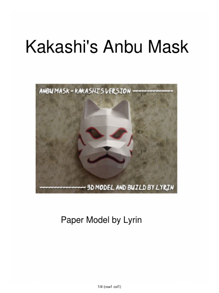 Kakashi's Mask A4 Lined | PDF