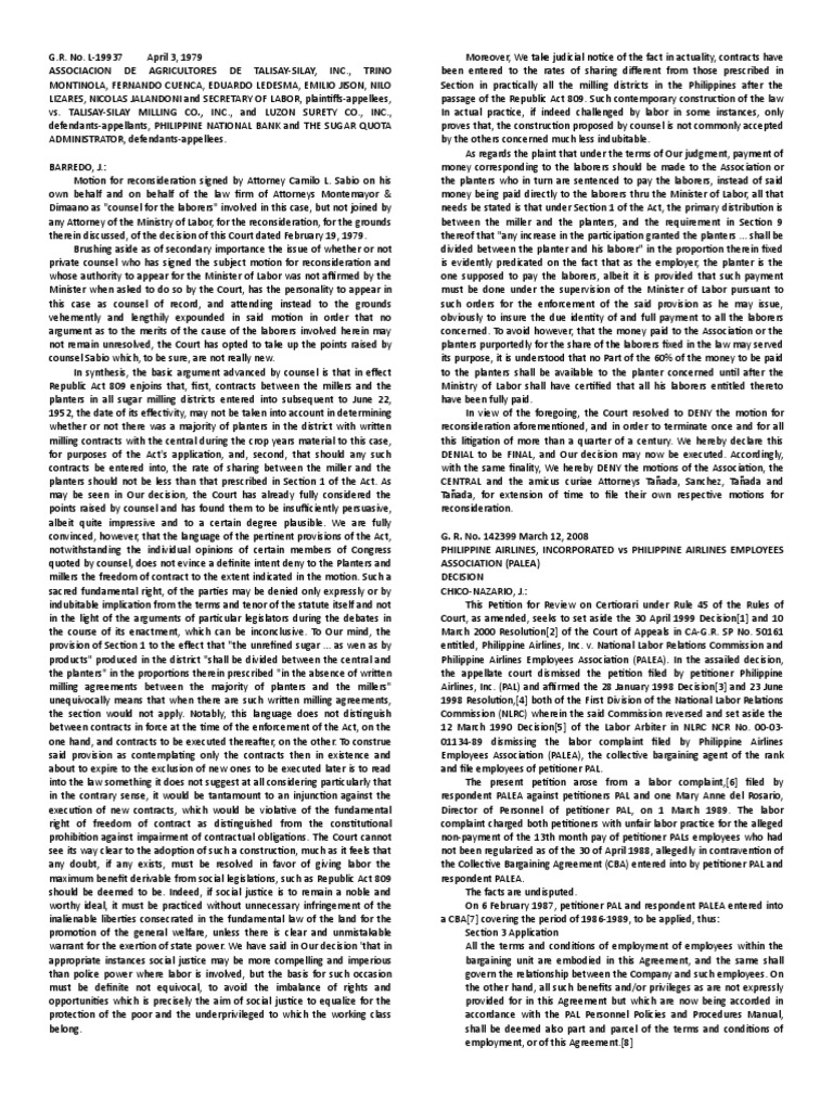 Labor Cases Part I | PDF | Collective Agreement | Unfair Labor Practice