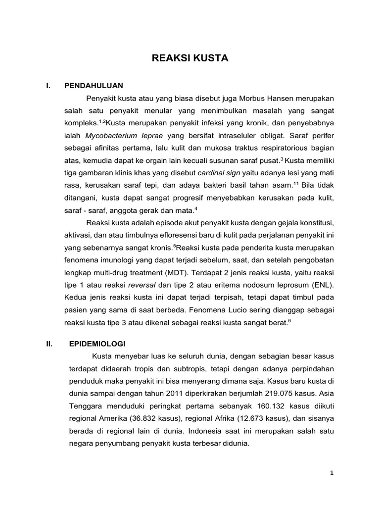 REAKSI KUSTA A | PDF | Kesehatan Holistik | Sains & Matematika