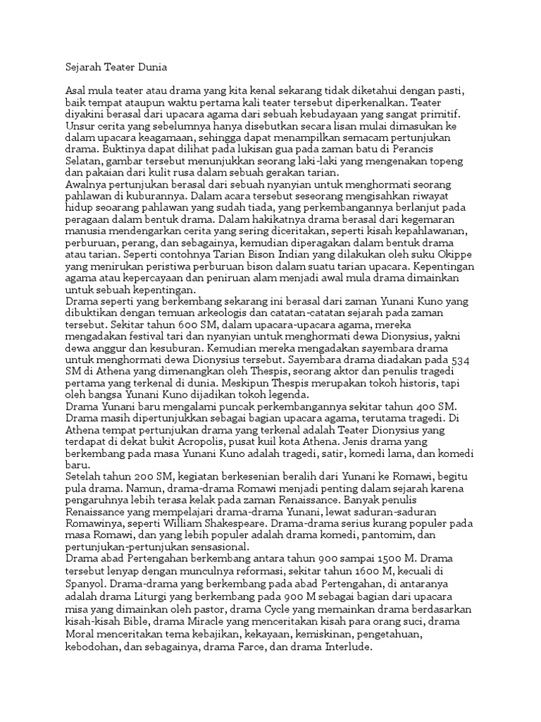 Sejarah Teater Dunia | PDF