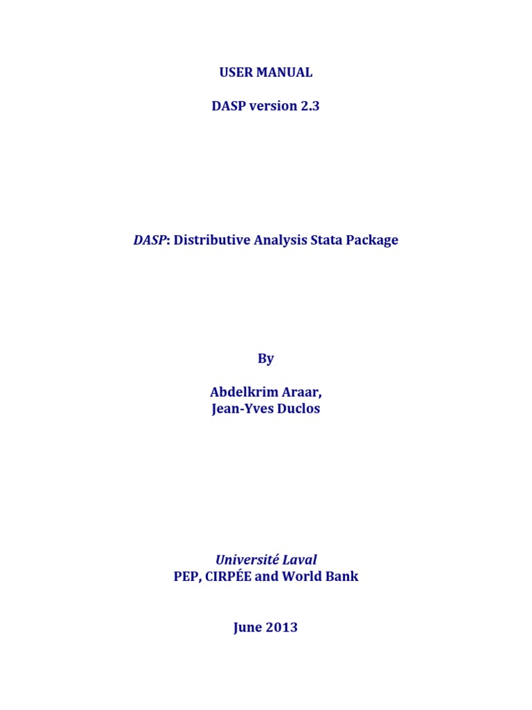 Stata Users: DASP Manual | PDF | Confidence Interval | Gini Coefficient