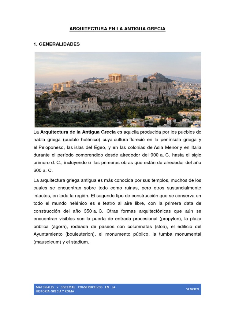 Historia Constructiva Grecia y Roma | PDF | templo | Ladrillo