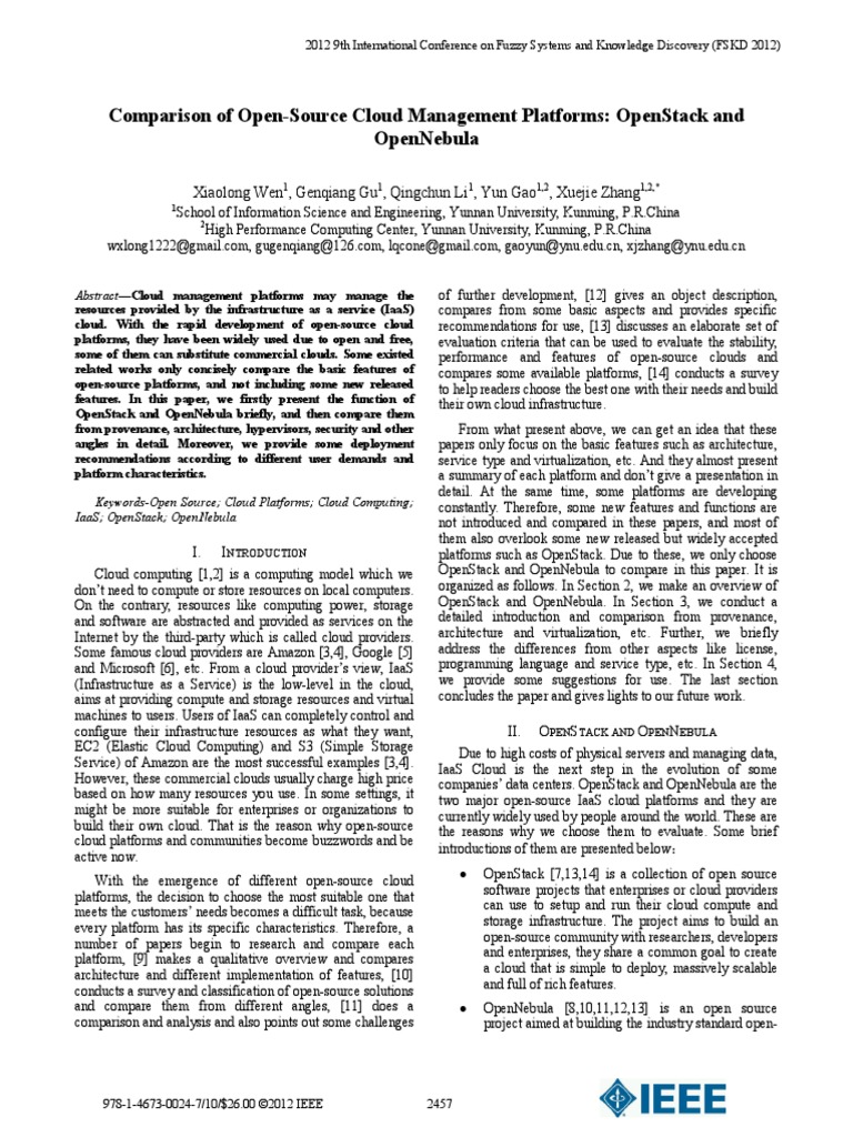 Comparison of Open-Source Cloud Management Platforms - OpenStack and ...