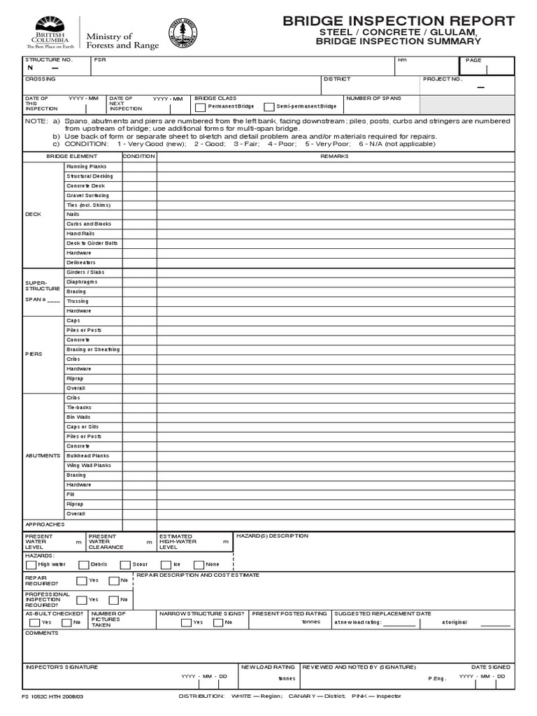 Bridge Inspection Report Summary | PDF | Deep Foundation | Building ...