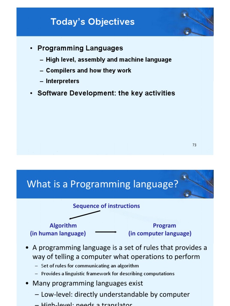 Today's Objectives: - Programming Languages | Download Free PDF | Computer Programming ...