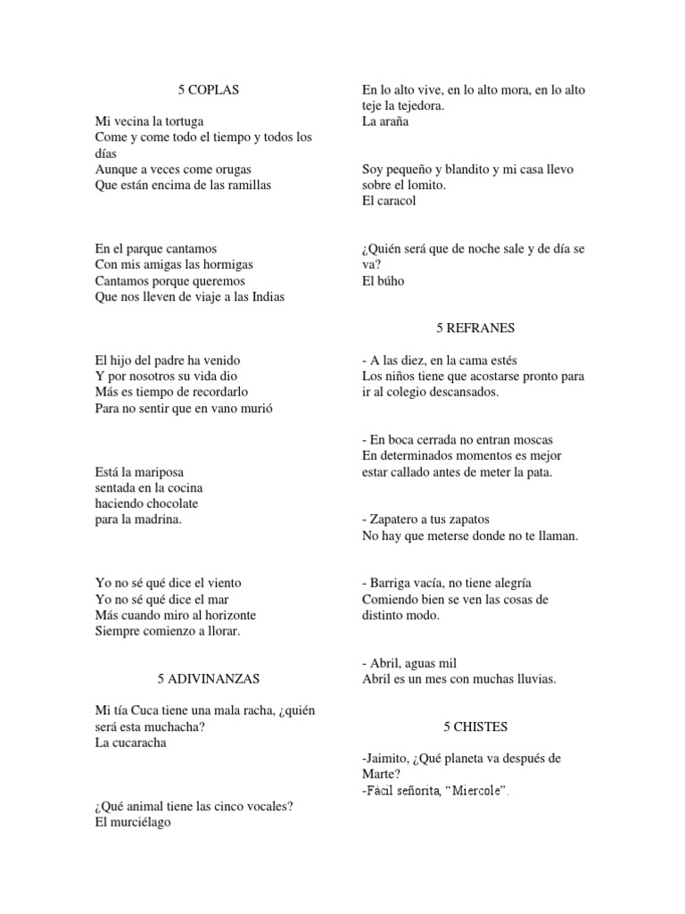 5 Coplas | PDF | Ocio