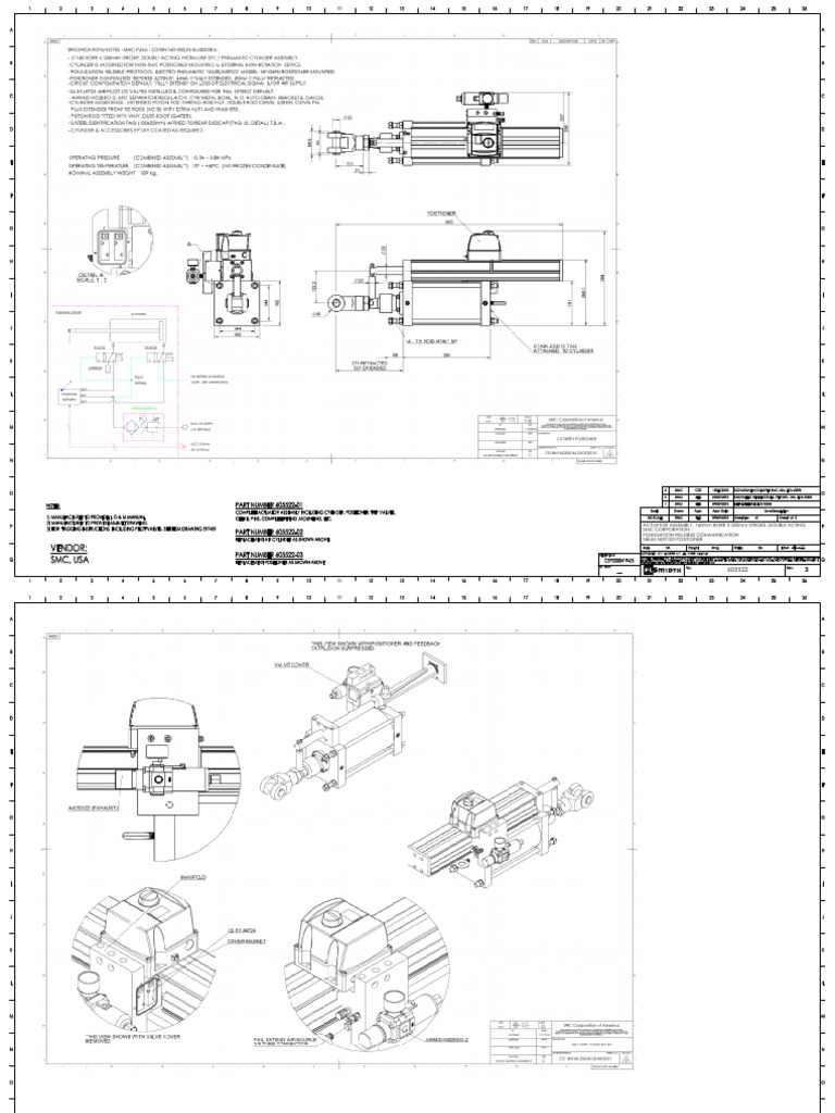 Actuator Assembly, 160Mm Bore X 250Mm Stroke, Double Acting SMC ...