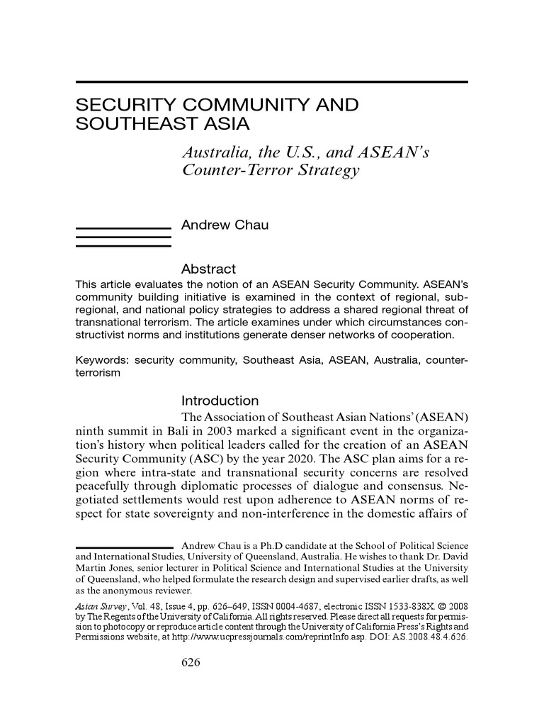 Security Community and Southeast Asia | PDF | Association Of Southeast ...