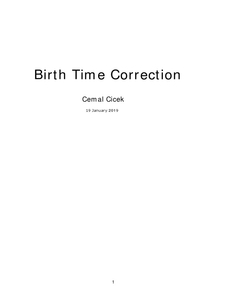 Birth Time Correction | PDF | Divination | Planetary Science