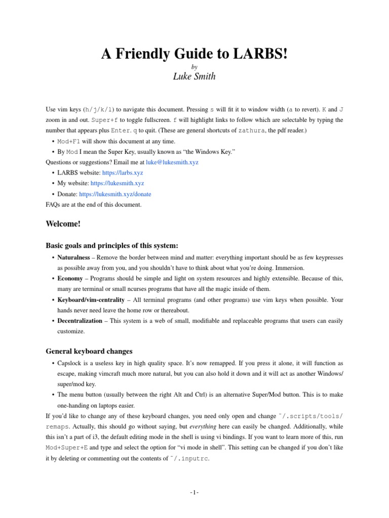 Larbs Readme PDF | PDF | Screenshot | Computer Keyboard