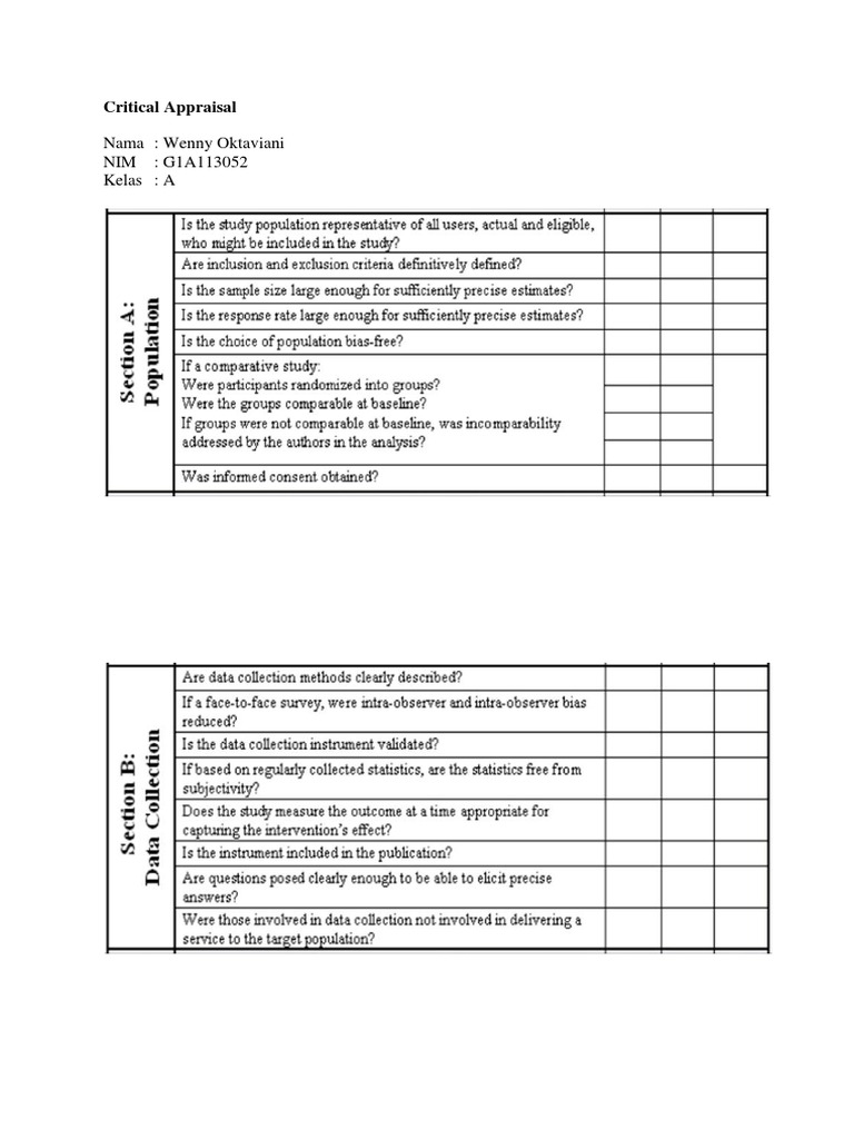 Nama: Wenny Oktaviani NIM: G1A113052 Kelas: A: Critical Appraisal | PDF