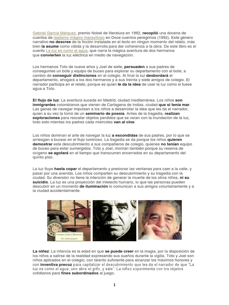 Gabriel García Márquez - La Luz Es Como El Agua | PDF | Gabriel García ...