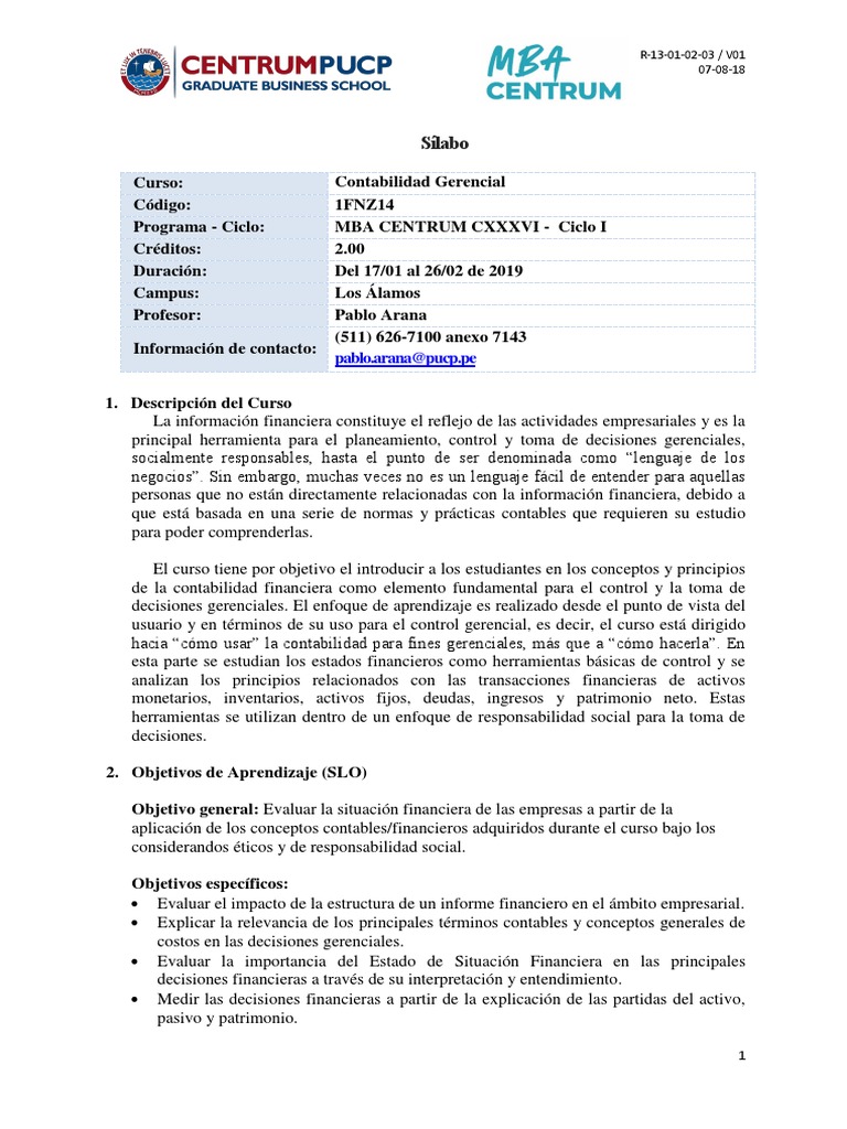 1FNZ14 - MBAC - CG VF | PDF | Contabilidad | Planificación