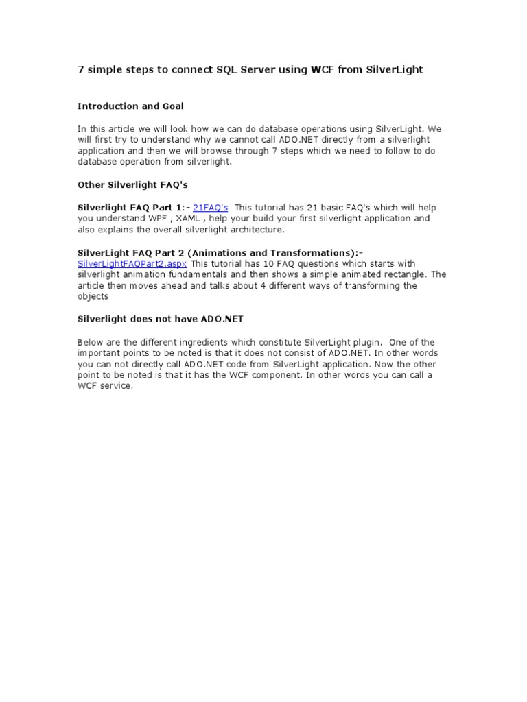 Using WCF From SilverLight | PDF | Extensible Application Markup Language | Windows ...