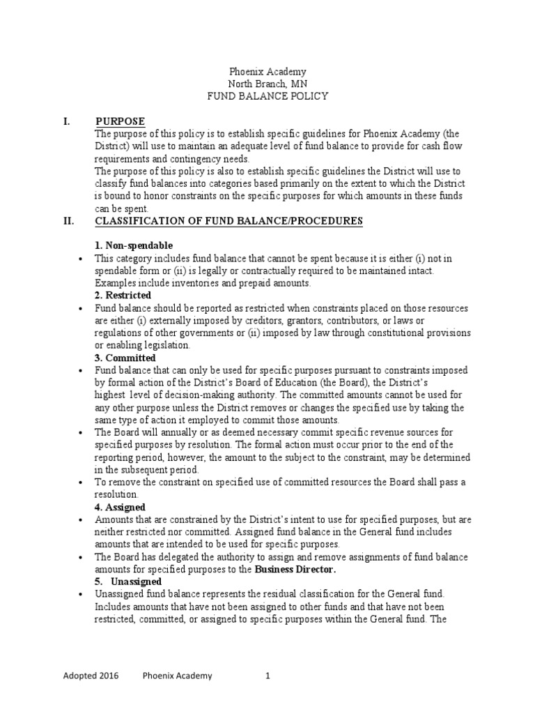 Fund Balance Policy - Pa | PDF | Fund Accounting | Public Sphere